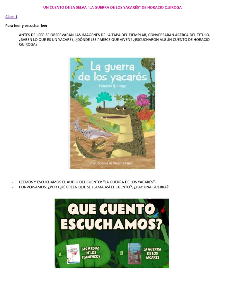 Secuencia Didactica La Guerra de Los Yacares Configurada | PDF