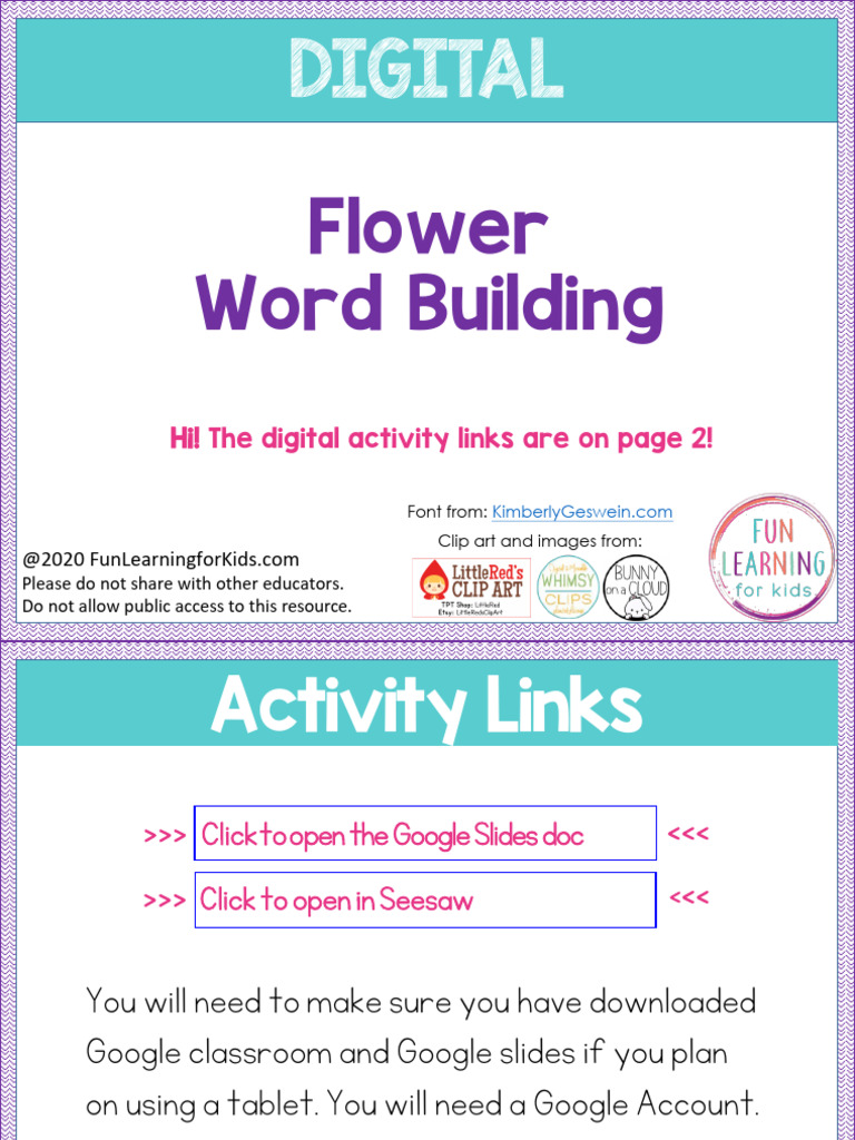 Flower Word Building Digital Activity | Download Free PDF ...