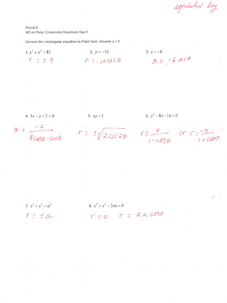 Updated Key Day 2 Worksheet | PDF