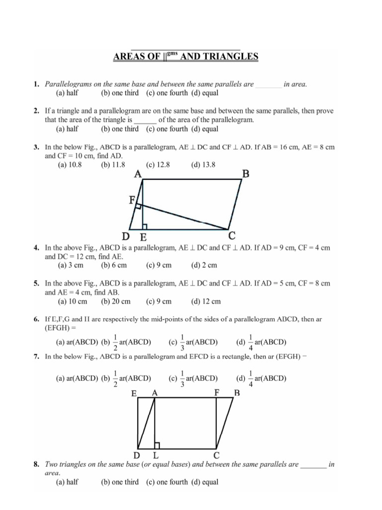 Theorems On Area | PDF