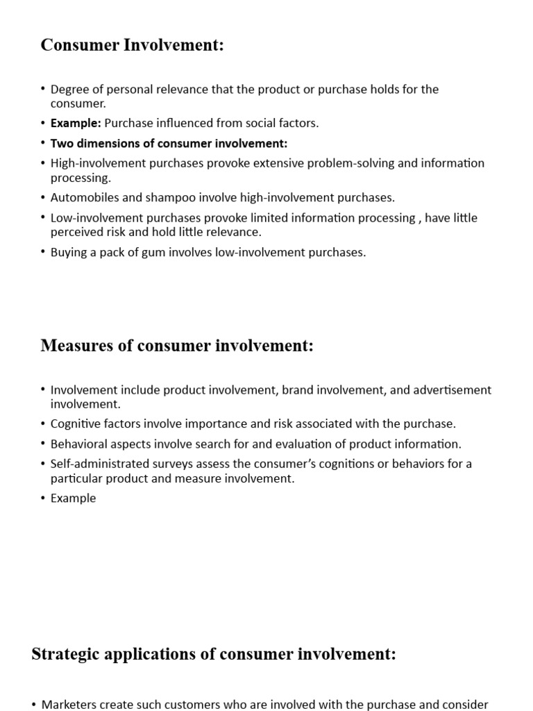 Consumer Involvement Slides | Download Free PDF | Brand ...