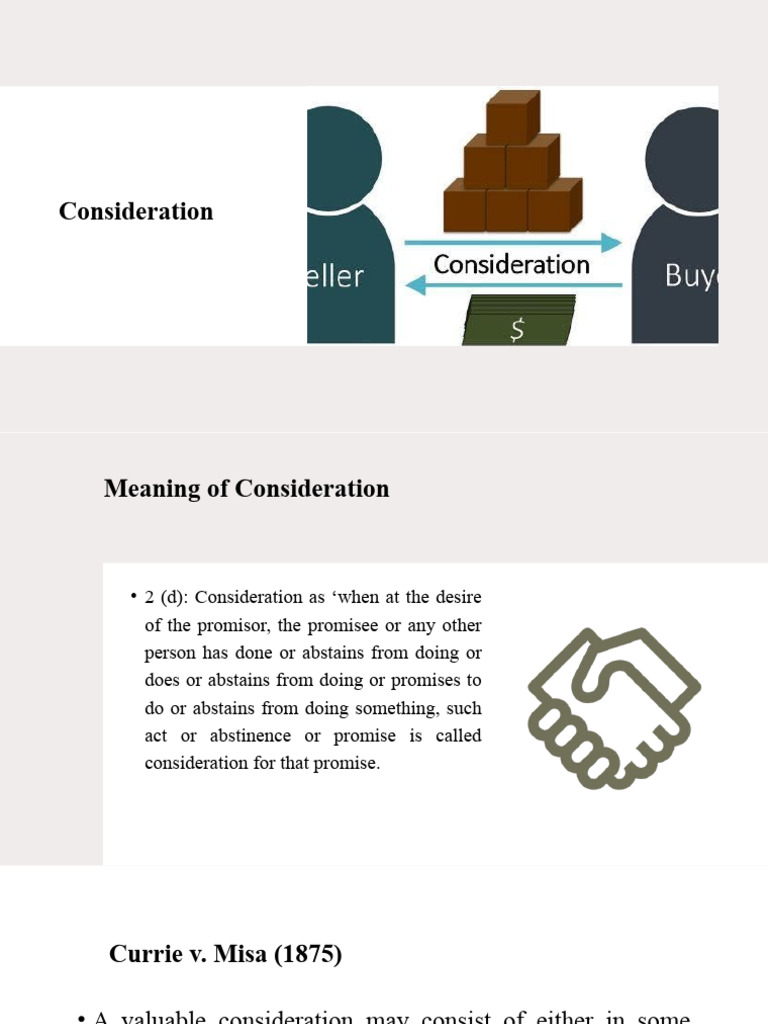 consideration | PDF | Consideration | Lawsuit