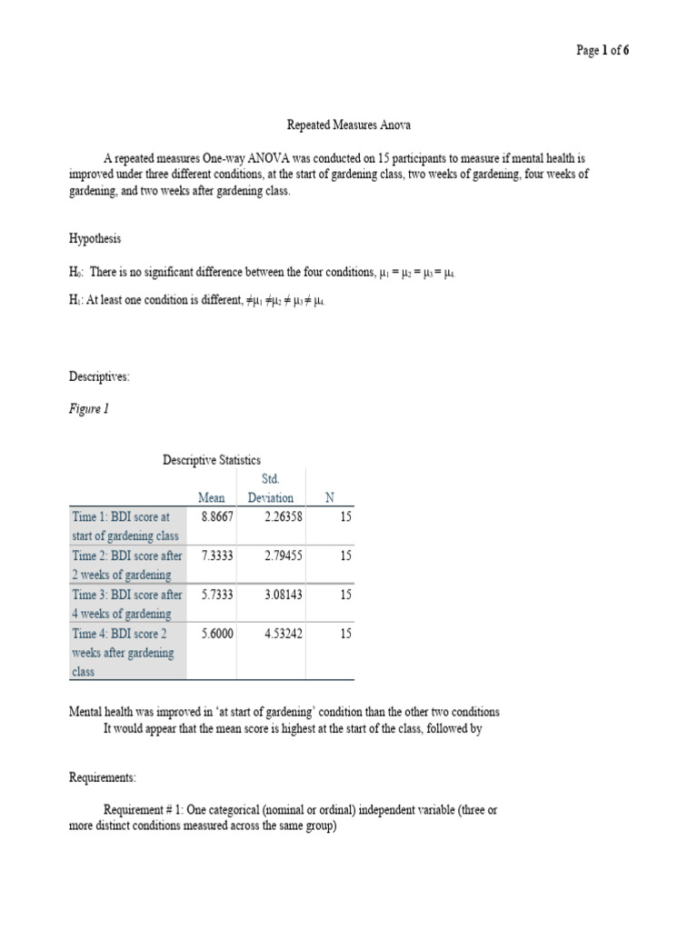 Gardening's Impact on Mental Health | PDF | Analysis Of Variance | Normal Distribution