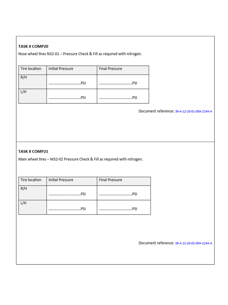 Aircraft Tire Pressure Check Guide | PDF