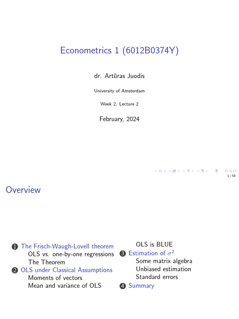 Week2 Lecture2 | PDF | Ordinary Least Squares | Linear Regression