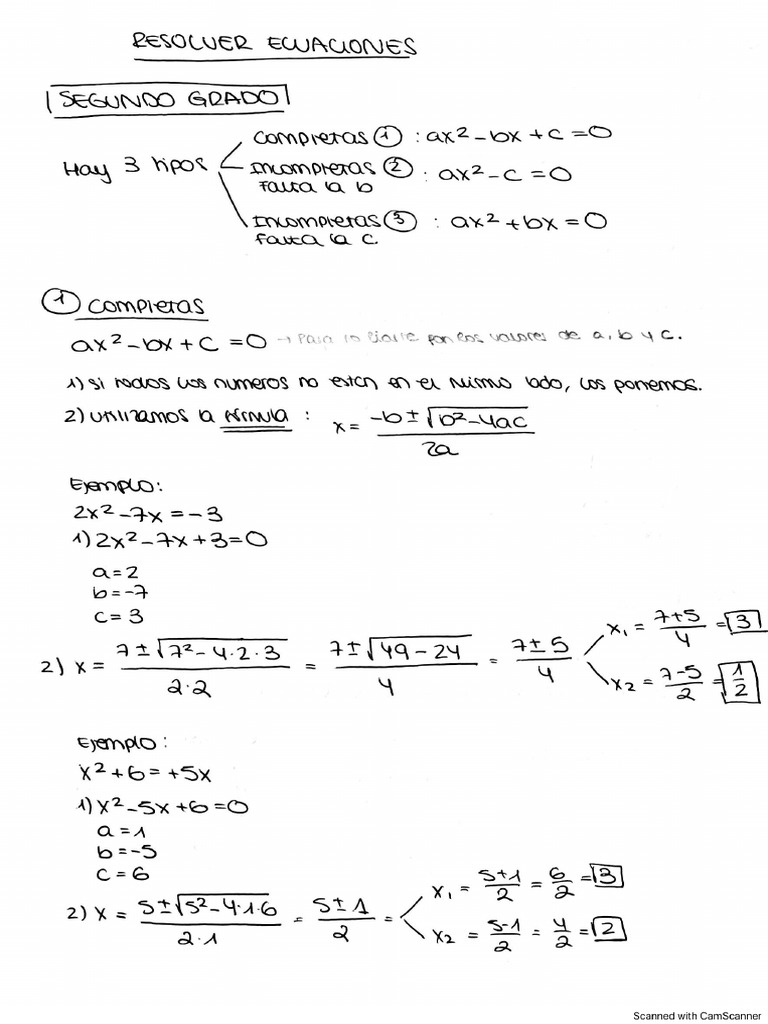 Ec. Segundo Grado | PDF
