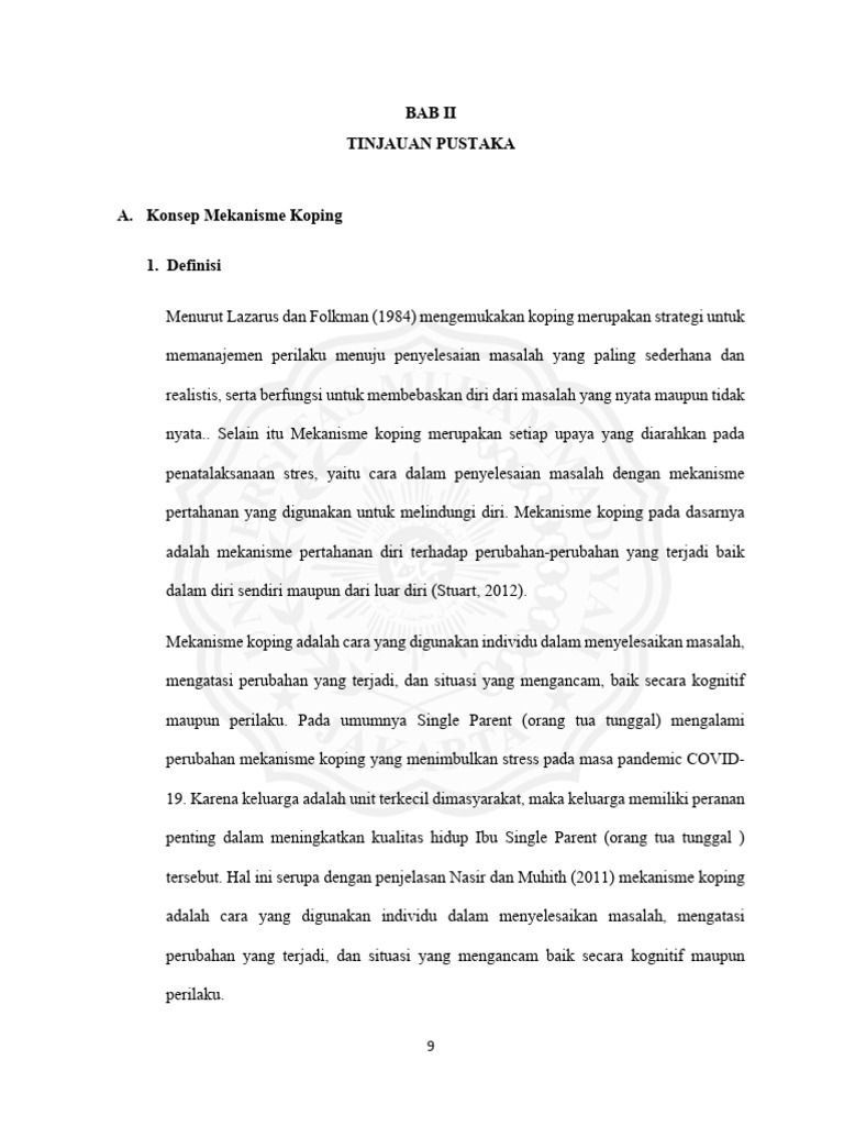 Mekanisme Koping pada Orang Tua Tunggal | PDF