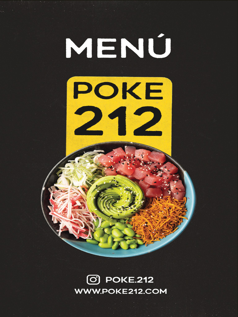 Menú Poke 212: Variedad y Sabor | PDF | Alimentos | Cocina