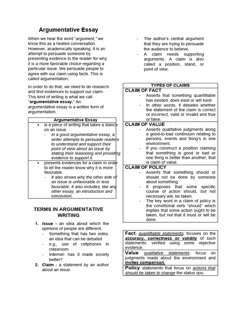 ENG L1 Argumentative Essay | PDF | Essays | Argument