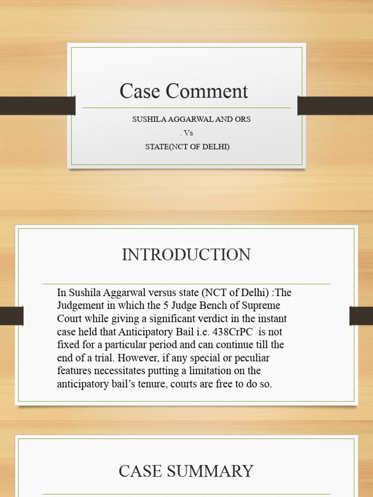 Case Comment | PDF | Bail | Supreme Court Of India