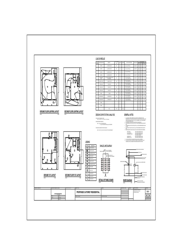 Load Schedule: Ground Floor Lighting Layout Second Floor Lighting Layout | Download Free PDF ...