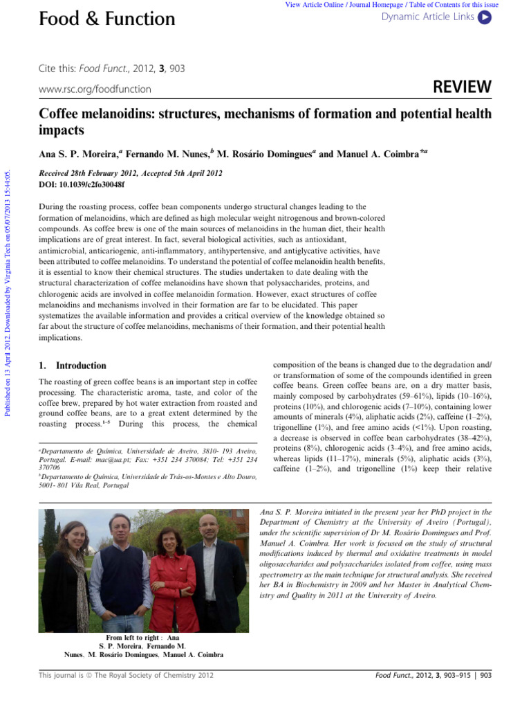 Coffee Melanoidins: Structure & Health | PDF | Amino Acid | Proteins
