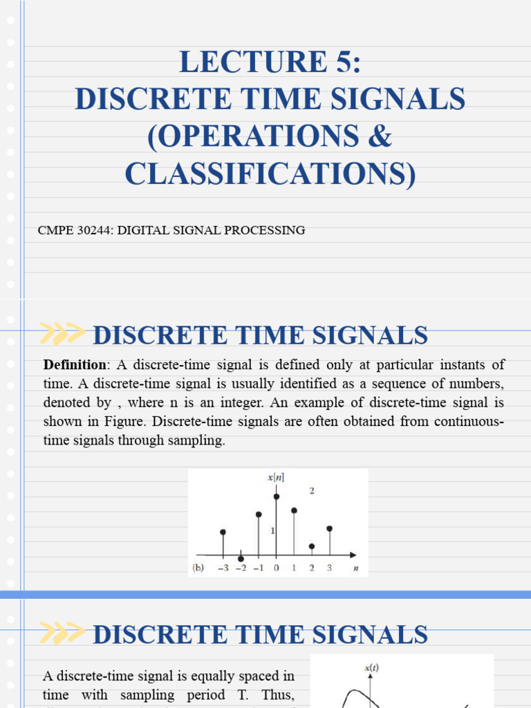 Lect5 Discrete Time Signals | PDF Lect5 Discrete Time Signals | PDF