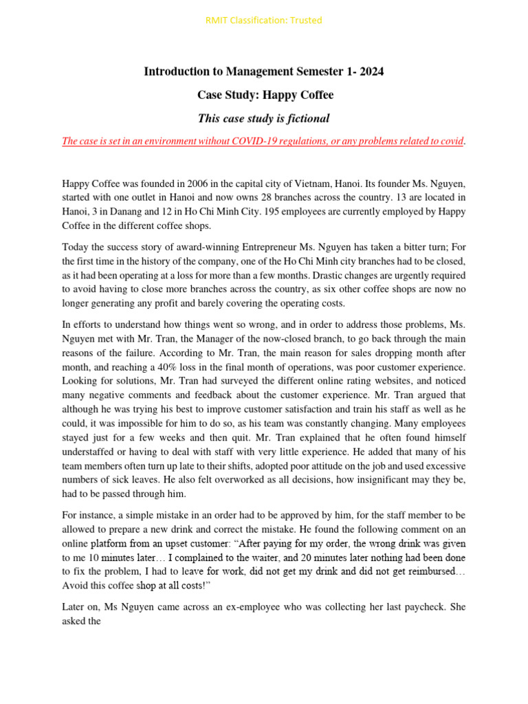 CASE STUDY - Introduction To Management Semester 1-2024-Asm2 | PDF ... CASE STUDY - Introduction To Management Semester 1-2024-Asm2 | PDF ...