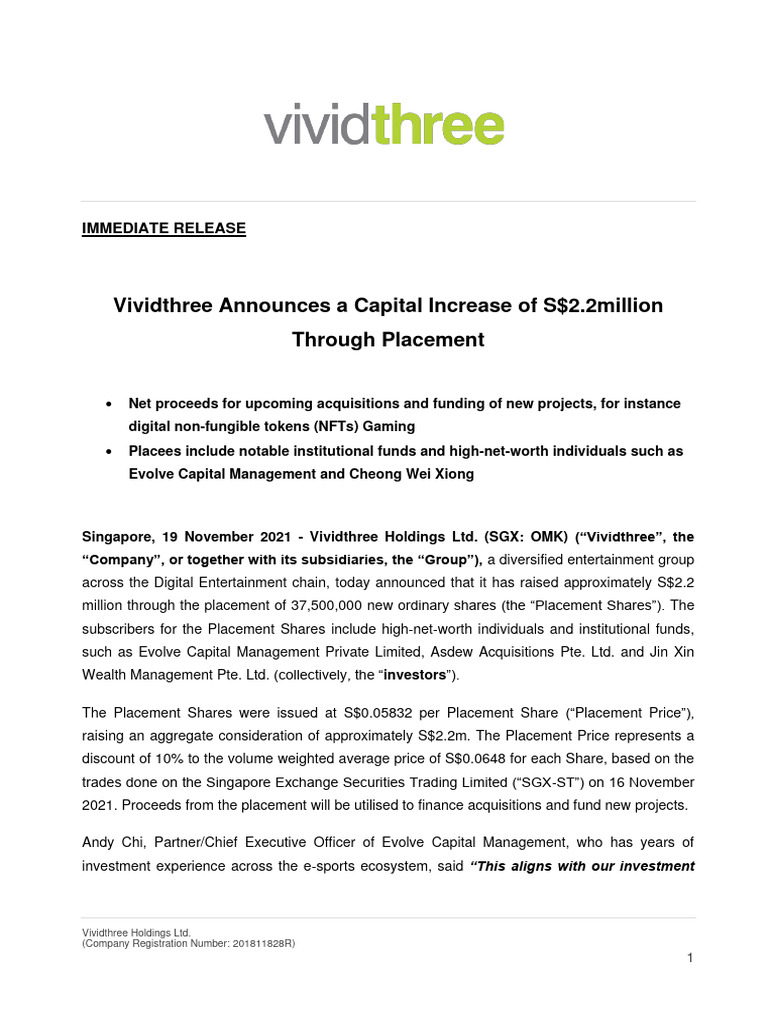 VV3 Press-Release Placement | PDF | Economies