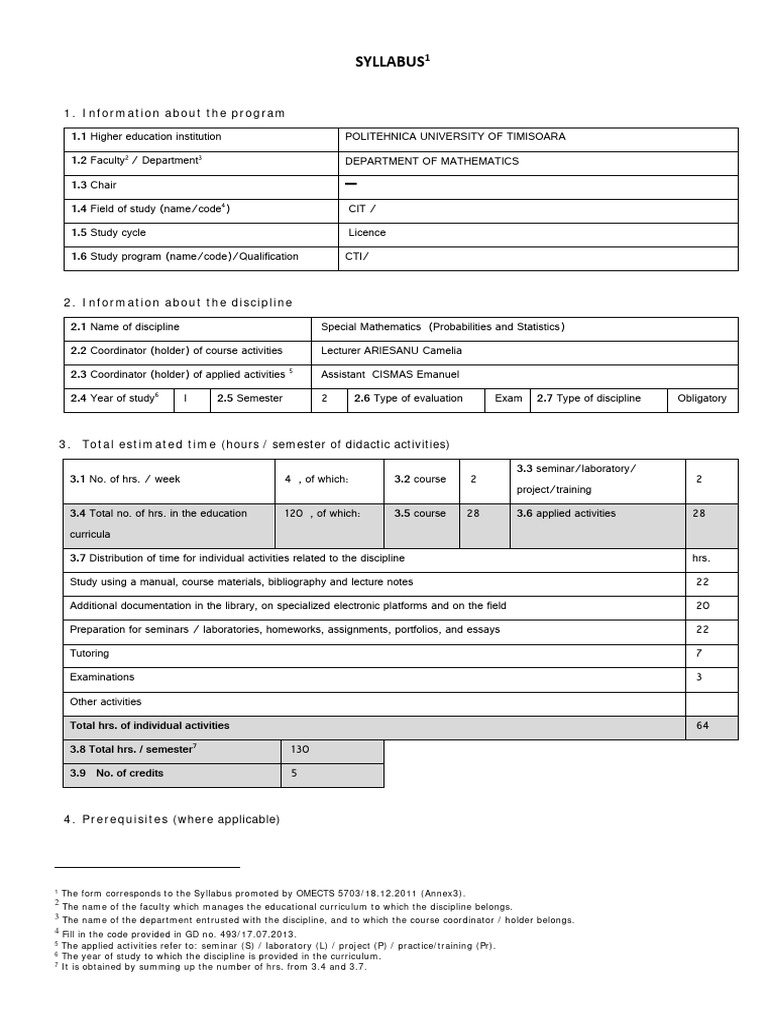 Math for Engineering Students | PDF | Markov Chain | Stochastic Process