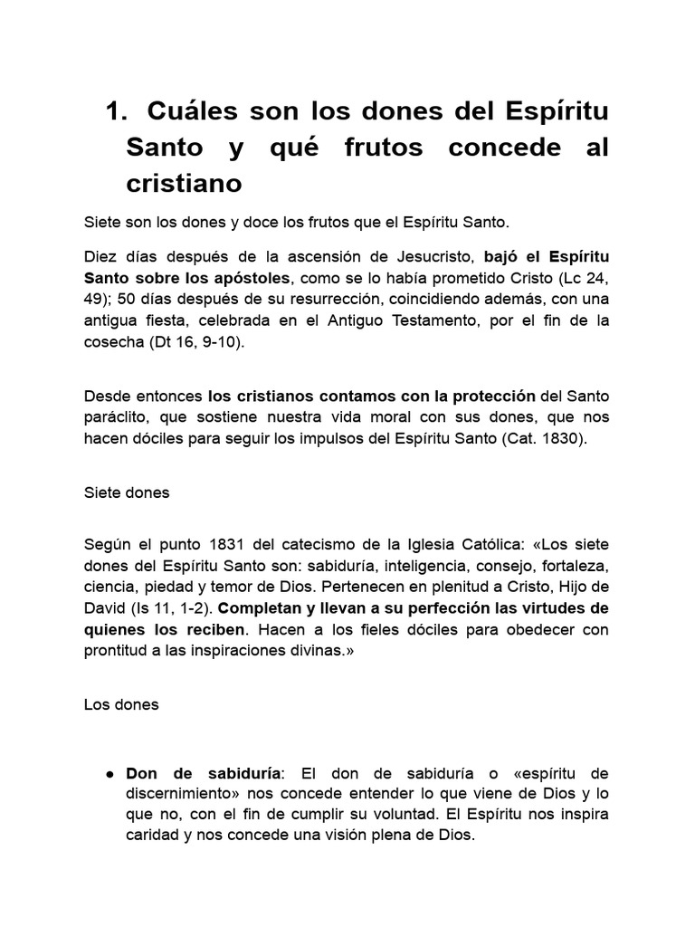 Tema Espíritu Santo Pdf Espíritu Santo Oración