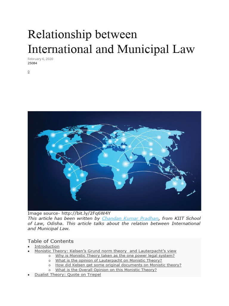 1c Relationship Between International Law and Municipal Law (UK, USA, India,) | PDF ...