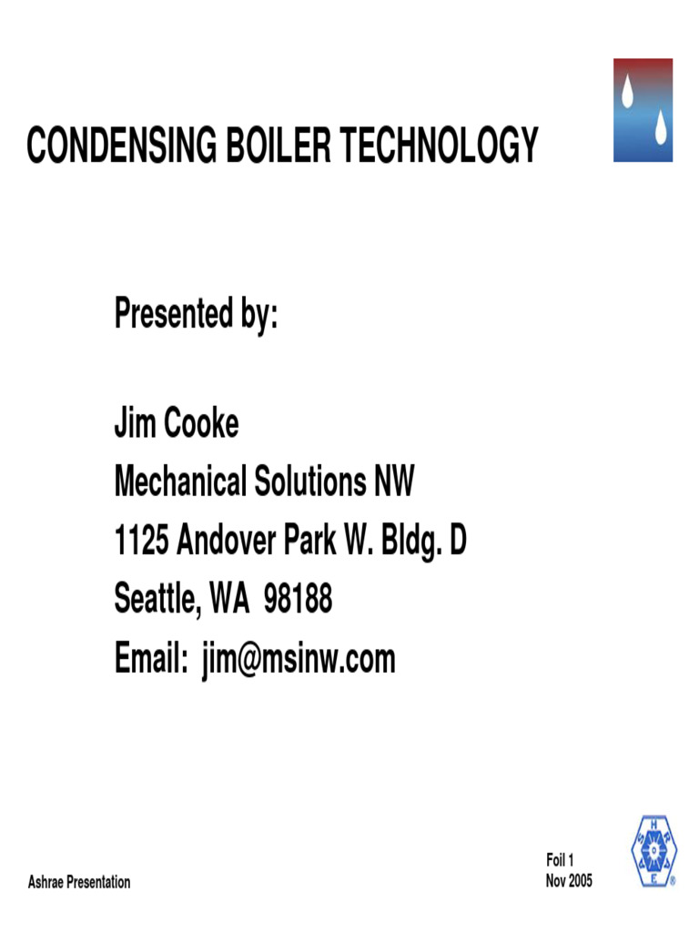 Ashrae Condensing Technology | PDF | Latent Heat | Boiler