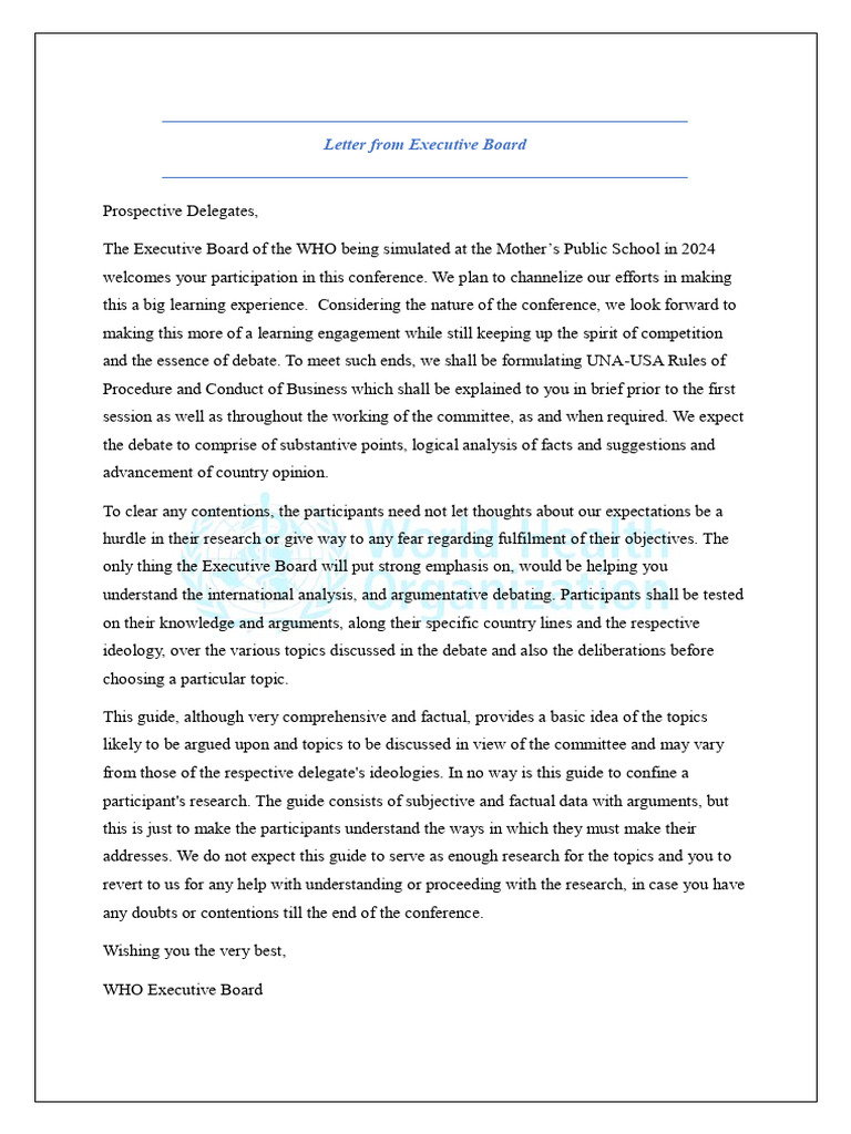 MUN Background Guide (WHO) | PDF | World Health Organization ...
