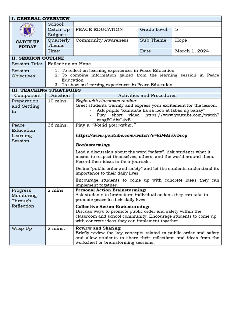 Peace Educ | PDF | Brainstorming | Education Theory