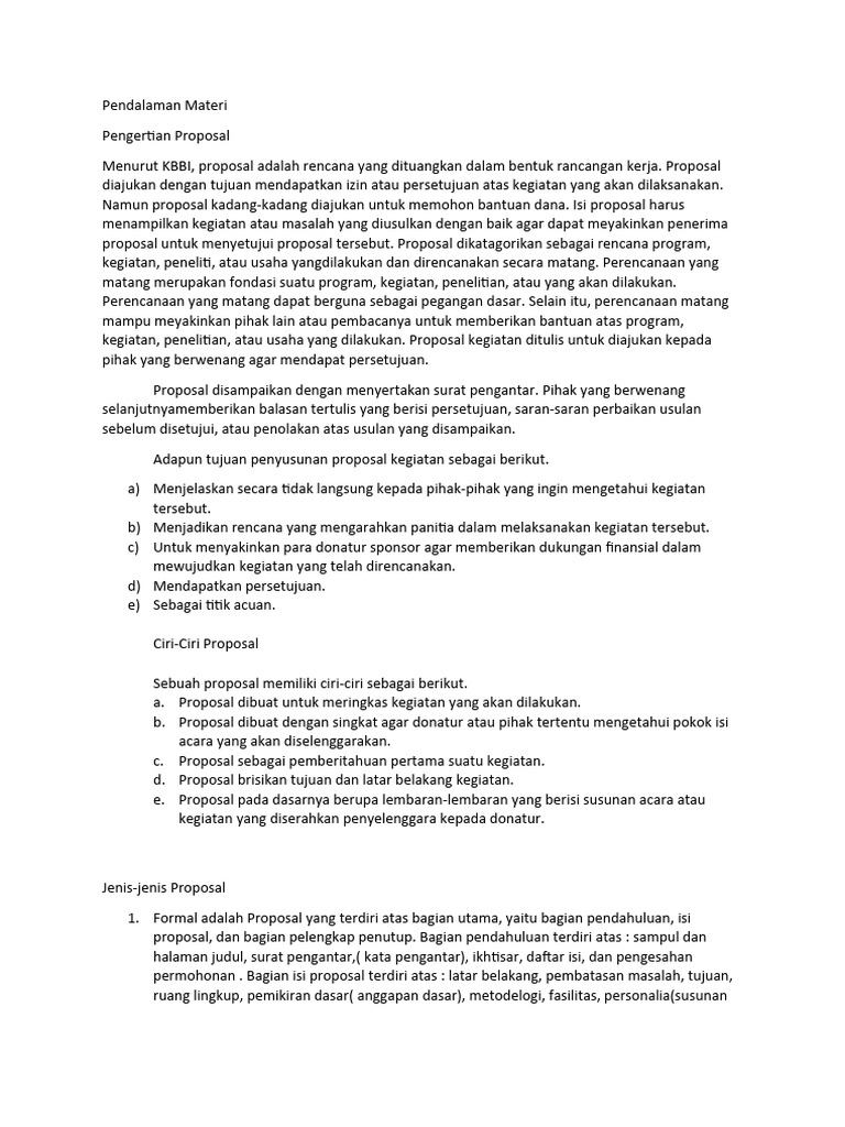 Pengertian Proposal | PDF
