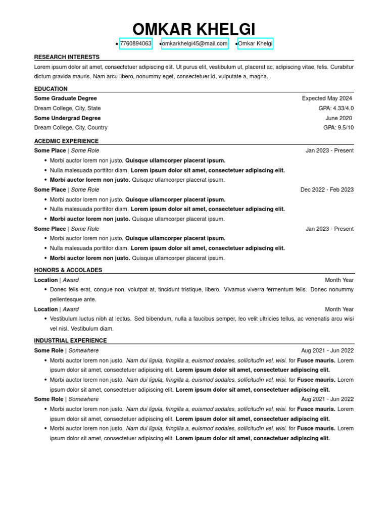 Omkar Khelgi: Academic Profile | PDF