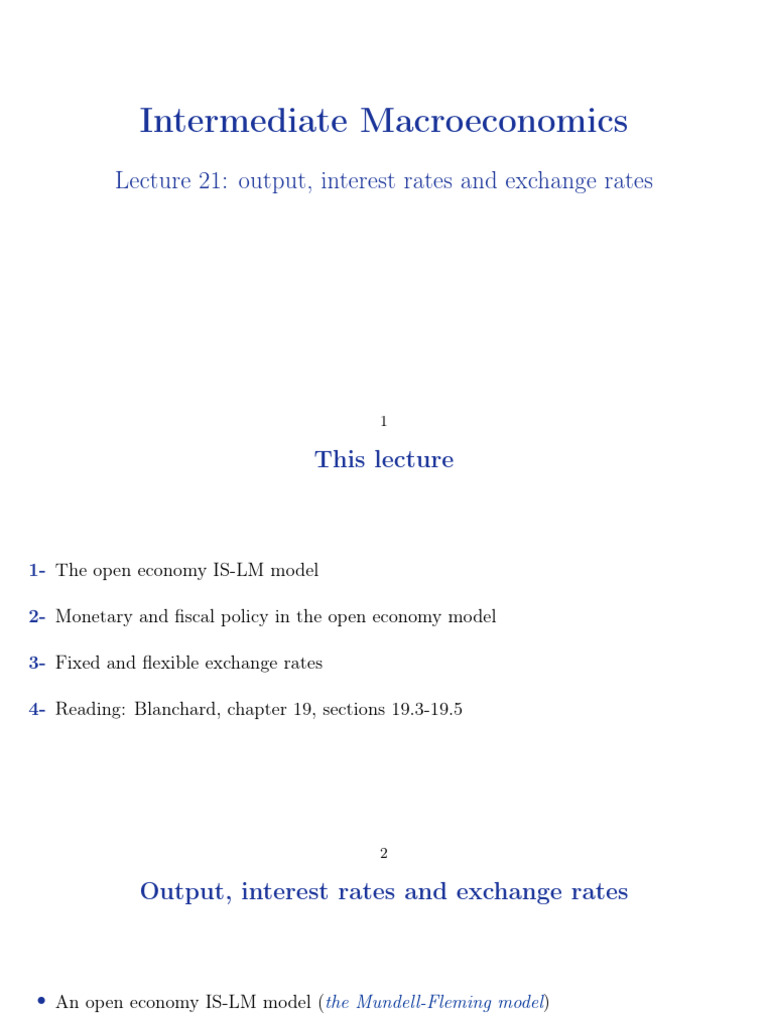 Lecture 21 | PDF | Exchange Rate | Monetary Policy