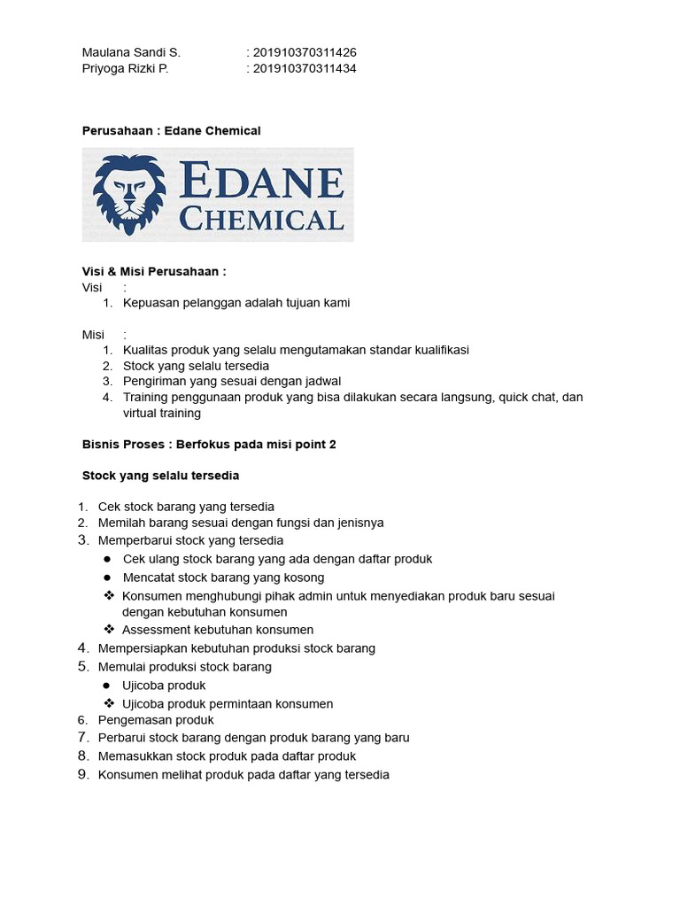 Rekayasa Ulang Sistem Edane Chemical | PDF