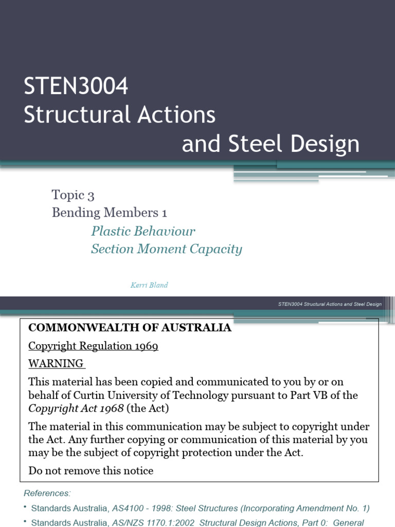 Steel 3 - Bending 1 (Section Capacity) | PDF | Bending | Buckling
