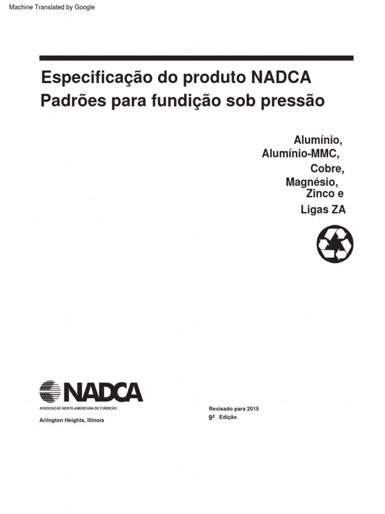 NADCA Product Standards For Die Casting | Download grátis PDF | Liga ...