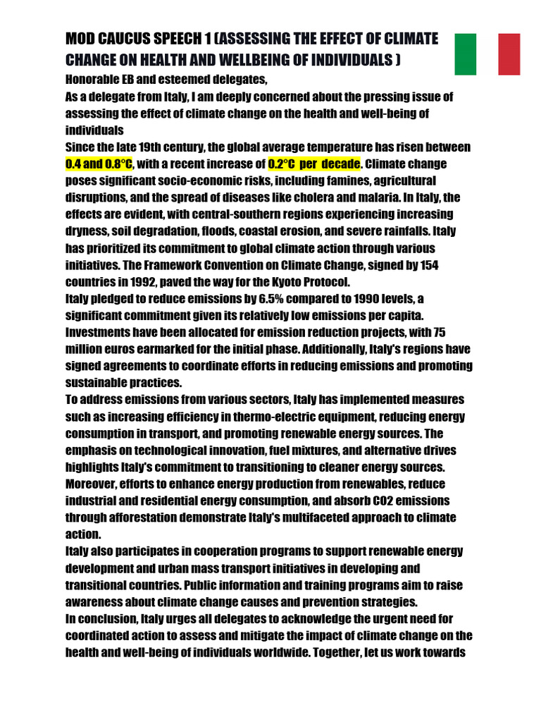 Mod Caucus Speech | Download Free PDF | Maternal Death | Climate Change