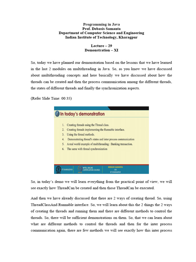 Lec 29 Pdf Method Computer Programming Thread Computing 