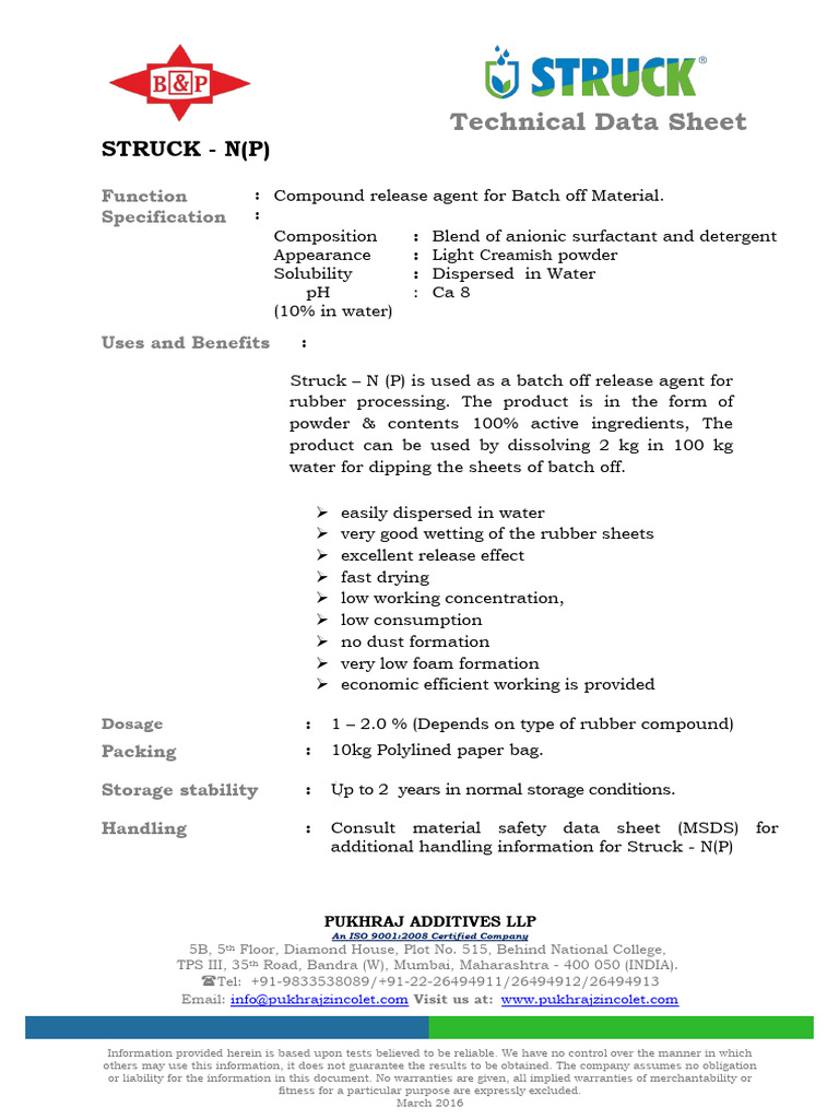 1 Struck - N (P) - TDS Rev.00 - en | PDF | Materials | Chemical Substances