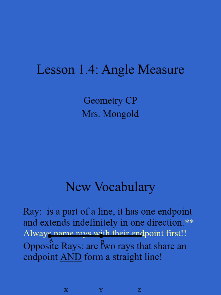 Chapter 1 Lesson 4 | PDF | Angle | Euclidean Geometry Chapter 1 Lesson 4 | PDF | Angle | Euclidean Geometry