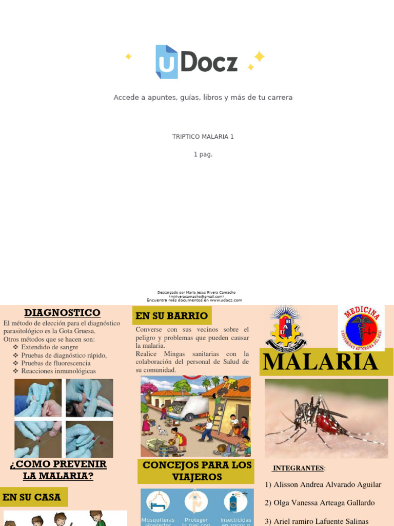 Triptico Malaria 1 412172 Downloadable 2755532 | PDF