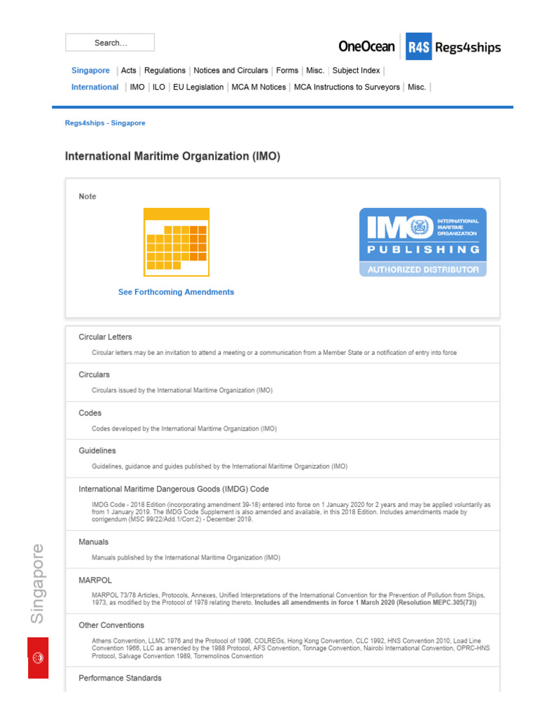 Regs4ships IMO index search | PDF