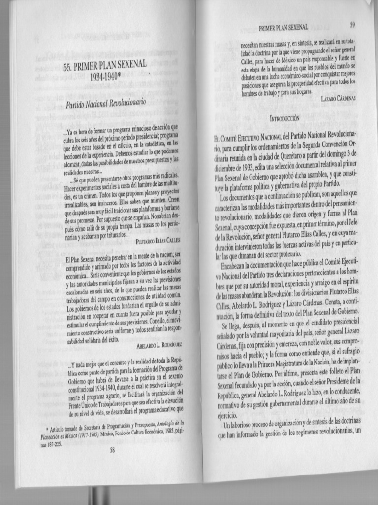 PNR Primer Plan Sexenal | PDF