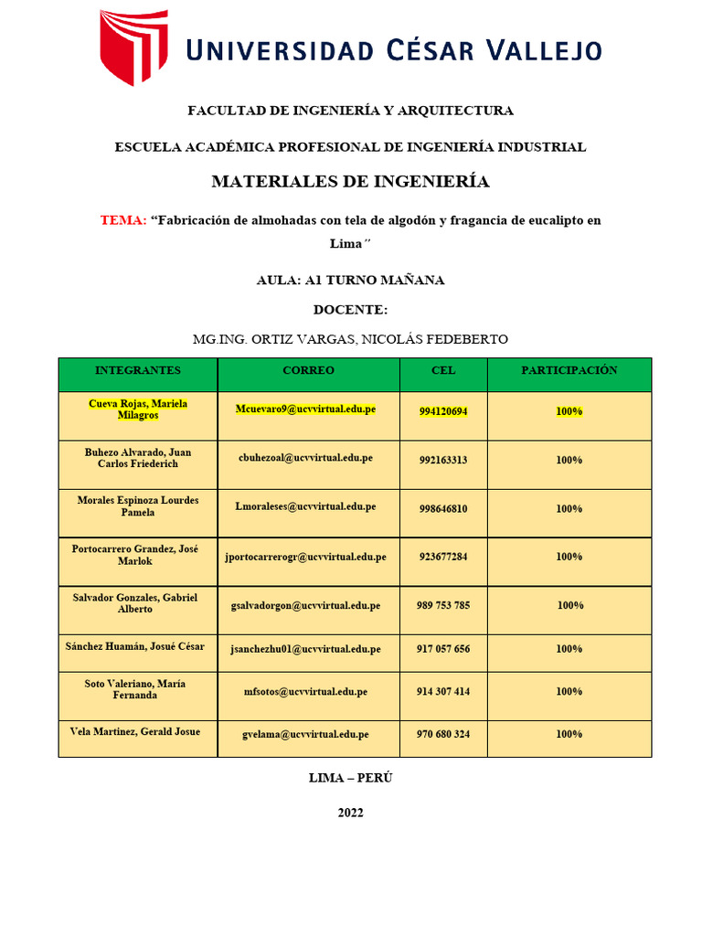 g5 Almohadas Con Tela de Algodon y Fragancia de Eucalipto-grupo 5 | PDF ...