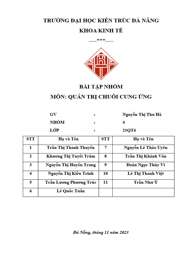 BT Nhóm Chu I Cung C NG C A Vinamilk Nhóm 4 | PDF