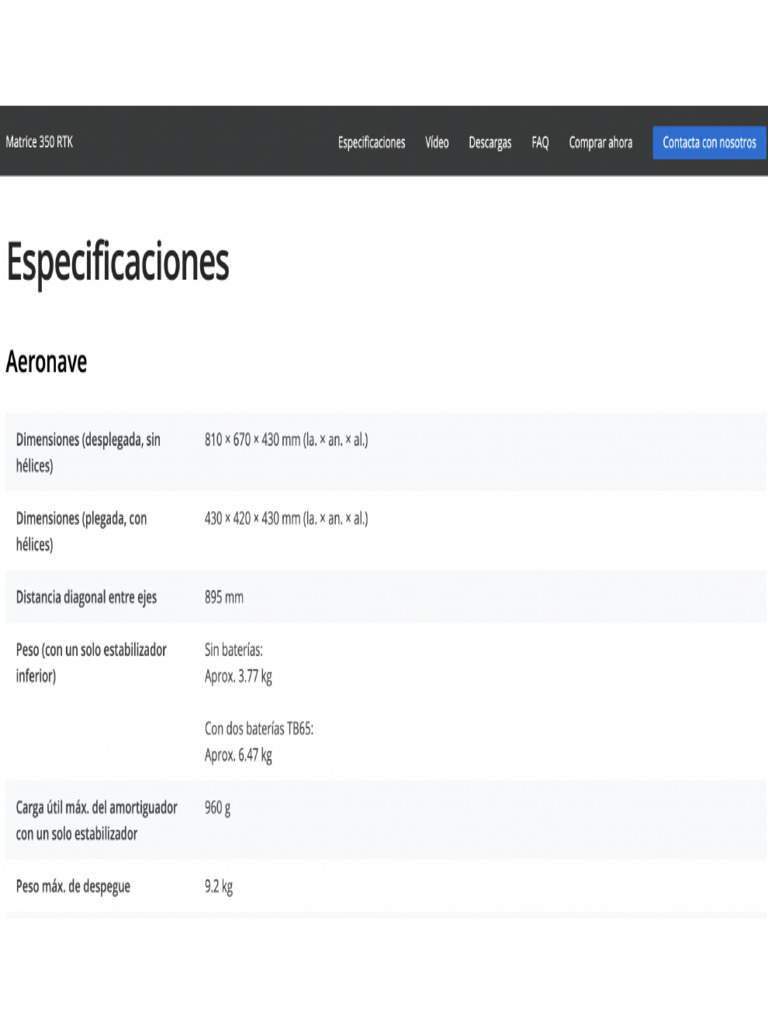 Especificaciones M350RTK | PDF