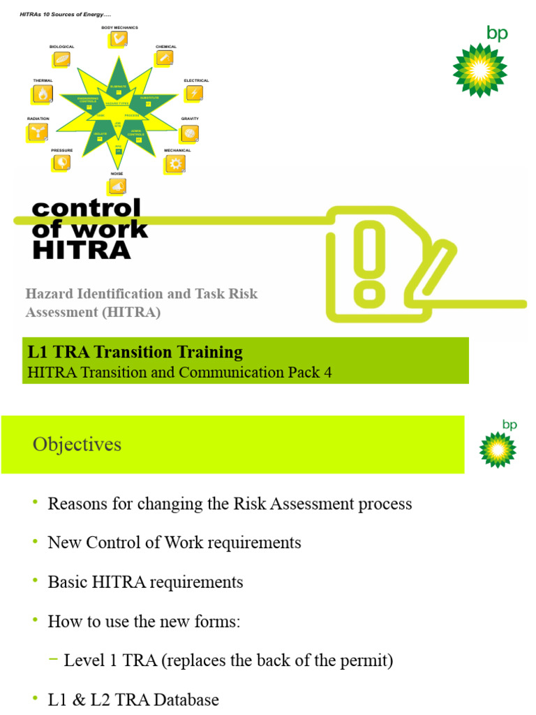 Hazard Identification and Task Risk Assessment Hitra l1 Tra Transition ...