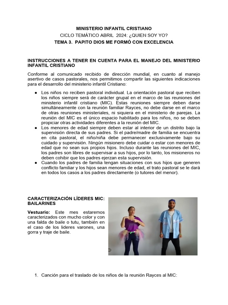 Mic Tema Papito Dios Me Formo Con Excelencia | PDF | Cristo (título ...