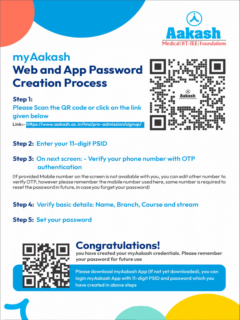 myAakash App Password Creation Guide | PDF | Authentication | Mobile Computers
