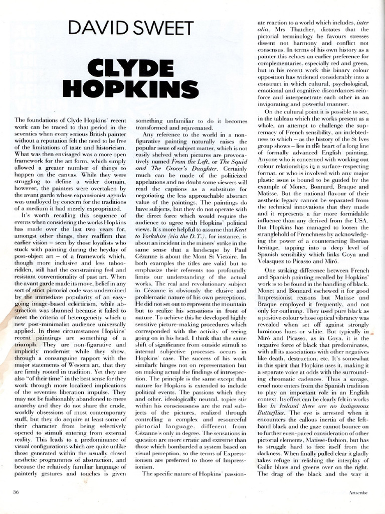 David Sweet on Clyde Hopkins | PDF