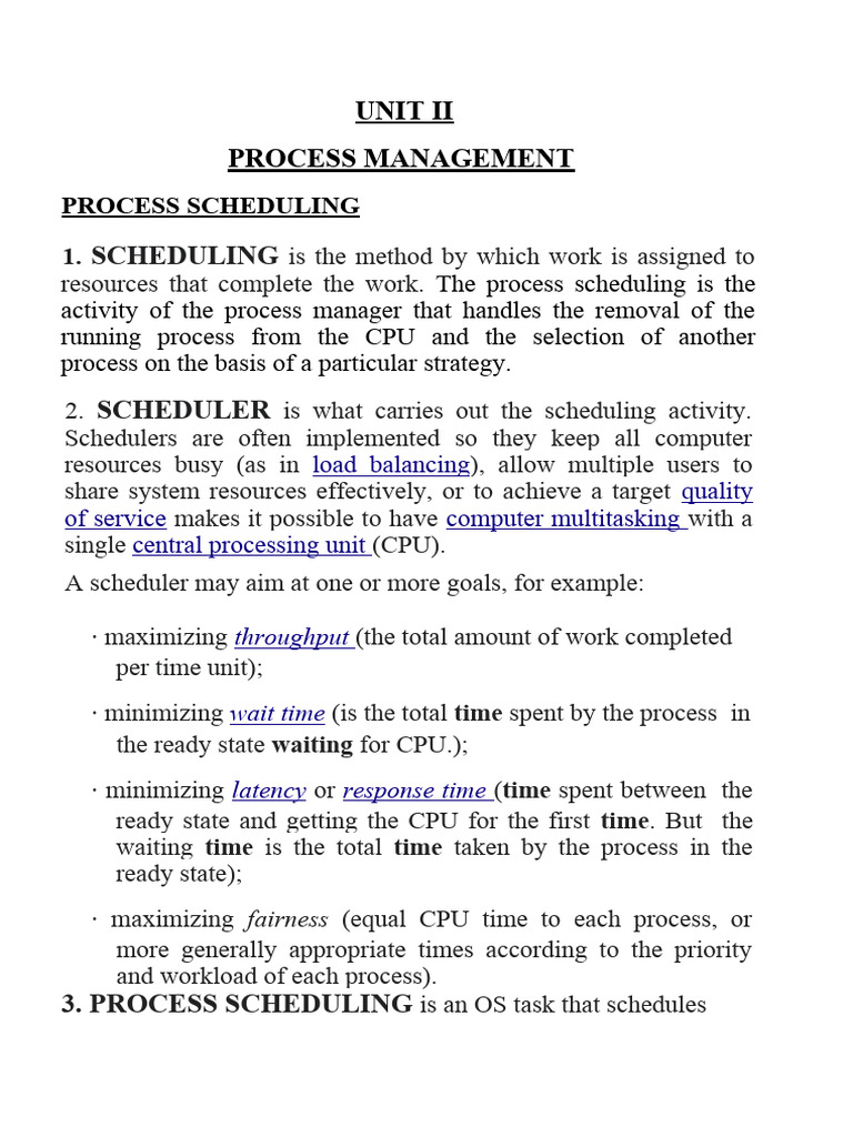 Process Scheduling | Download Free PDF | Scheduling (Computing) | Process (Computing)
