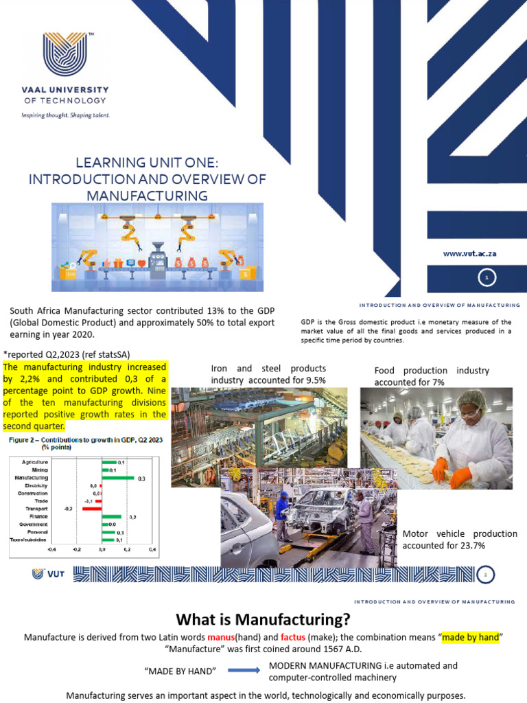 Manufacturing Overview for Students | PDF | Gross Domestic Product | Goods