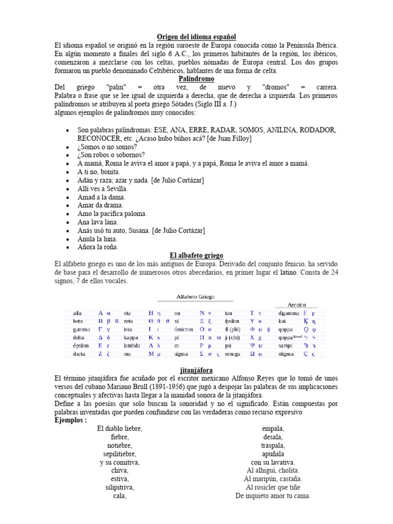 Origen y características del español | PDF | Idiomas | Estudios de ...
