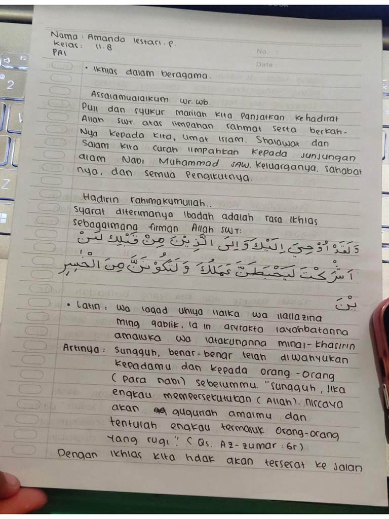 Amanda Lestari Putri Pai Xi-8 | PDF