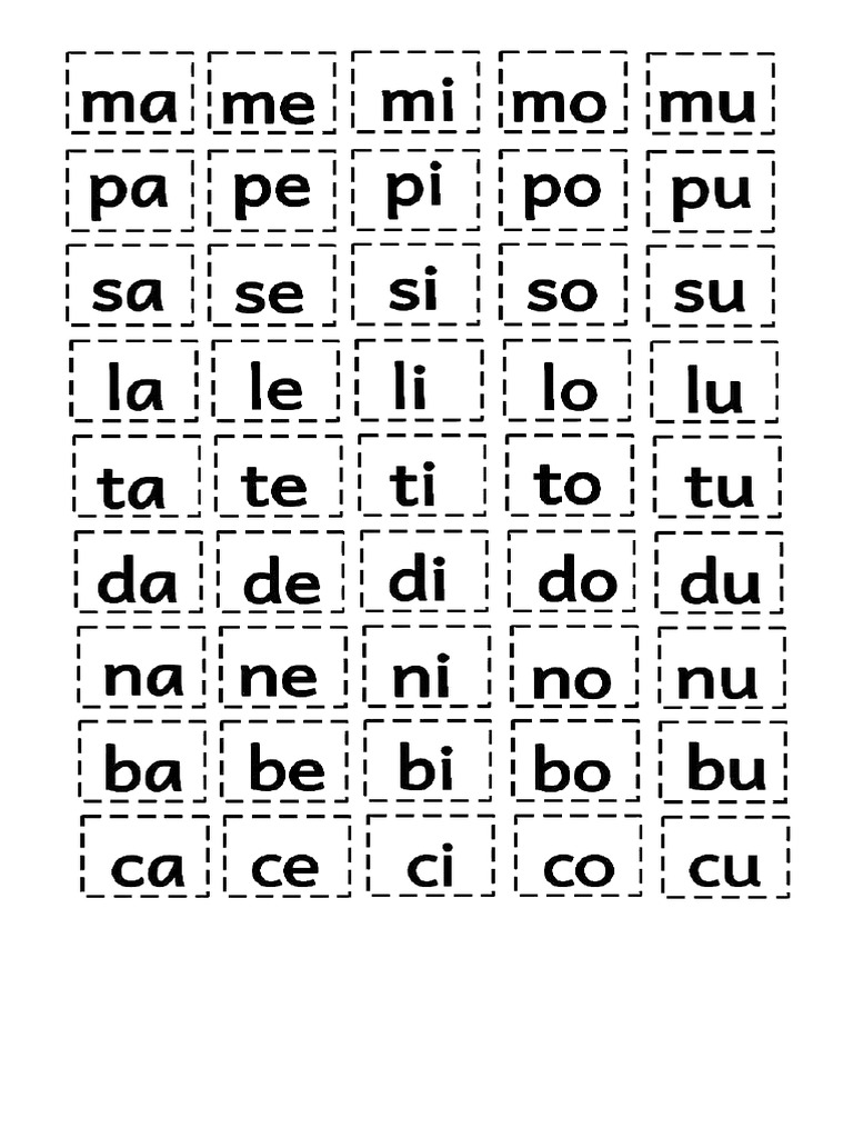 Fichas Sílabas | PDF